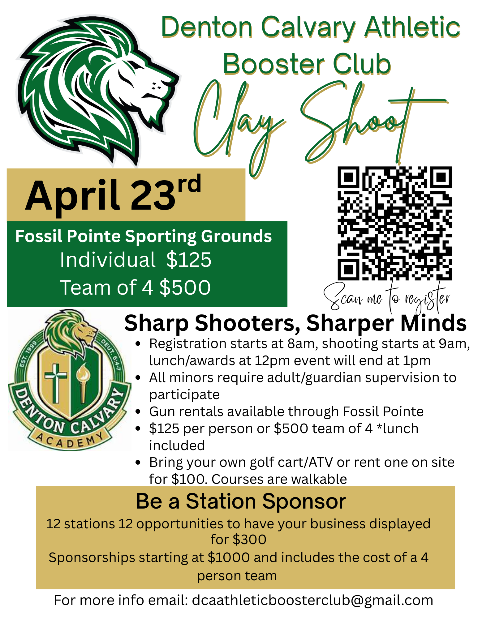 Denton Calvary Athletic Booster Club - Fossil Pointe